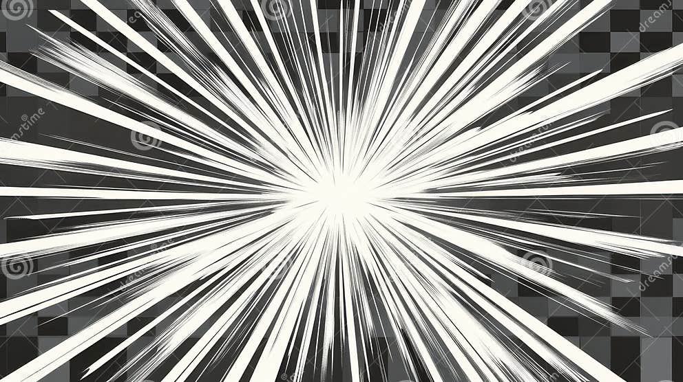 White Radial Zoom Explosion Effect on Transparent Background Stock ...
