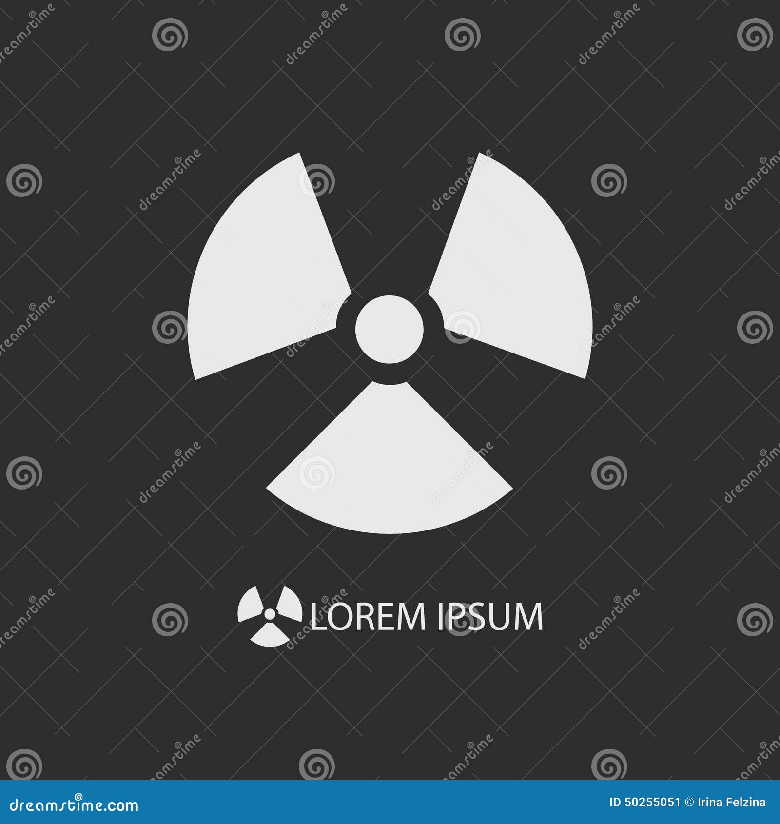 White Radiation Sign on Dark Grey Stock Vector - Illustration of plain ...