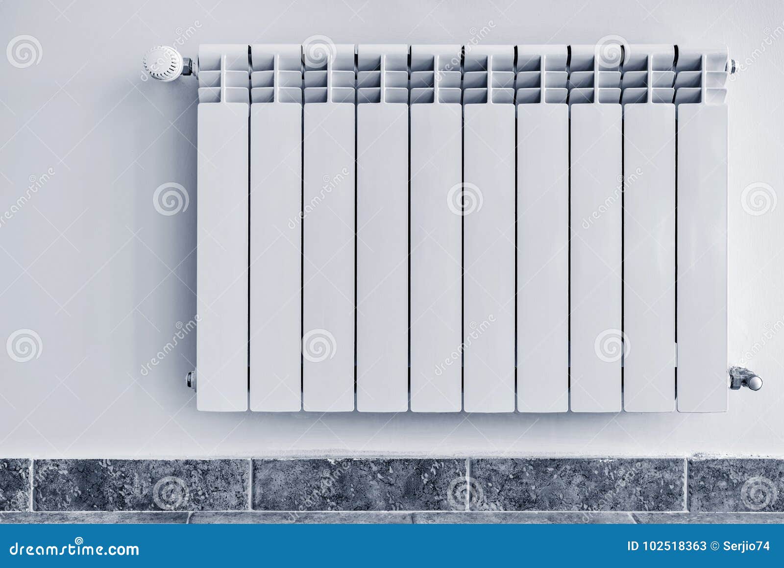White Radiator in the Corridor. Stock Image - Image of regulation ...