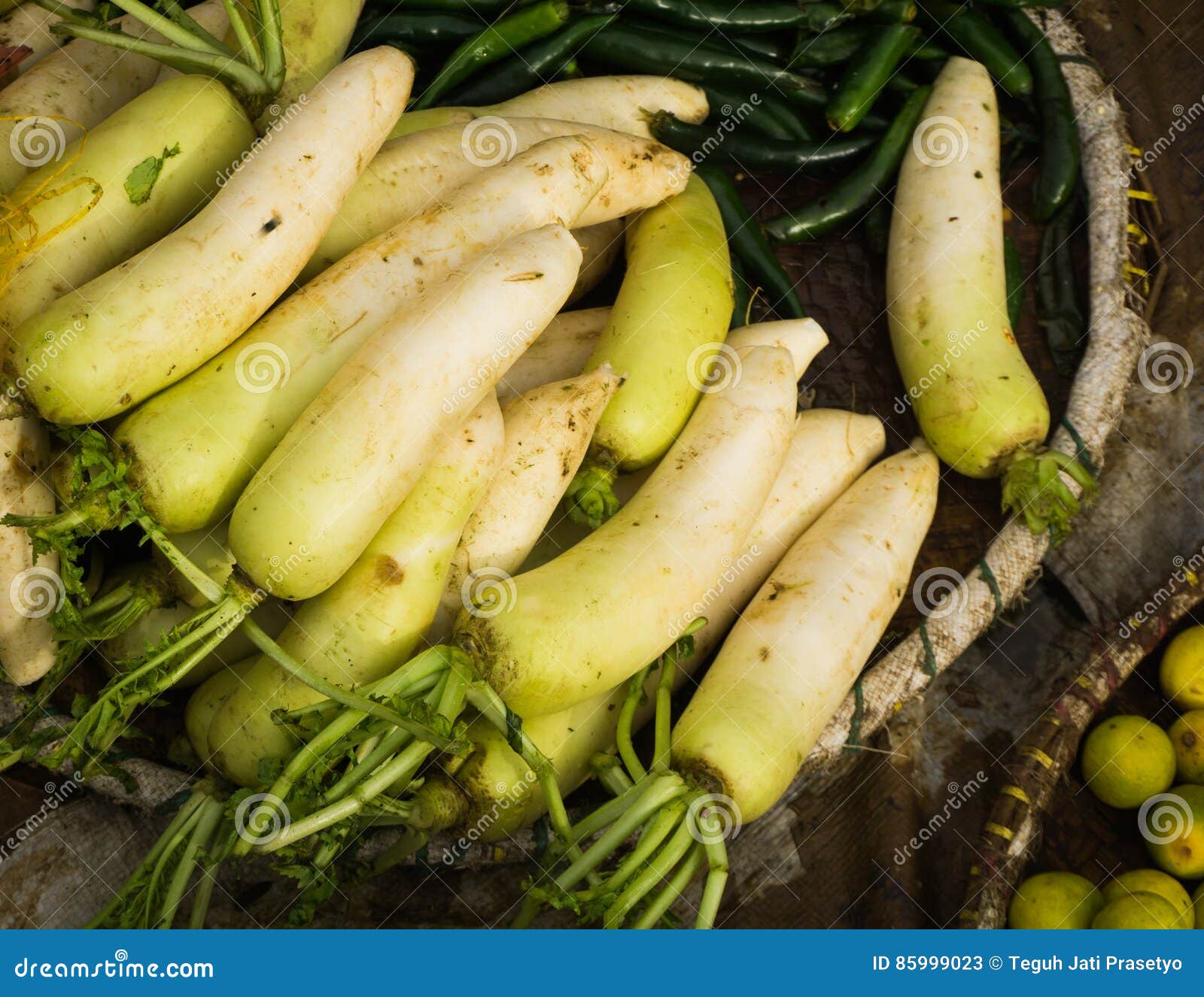 White Radish on a Bamboo Basket Photo Taken in Bogor Indonesia Stock ...