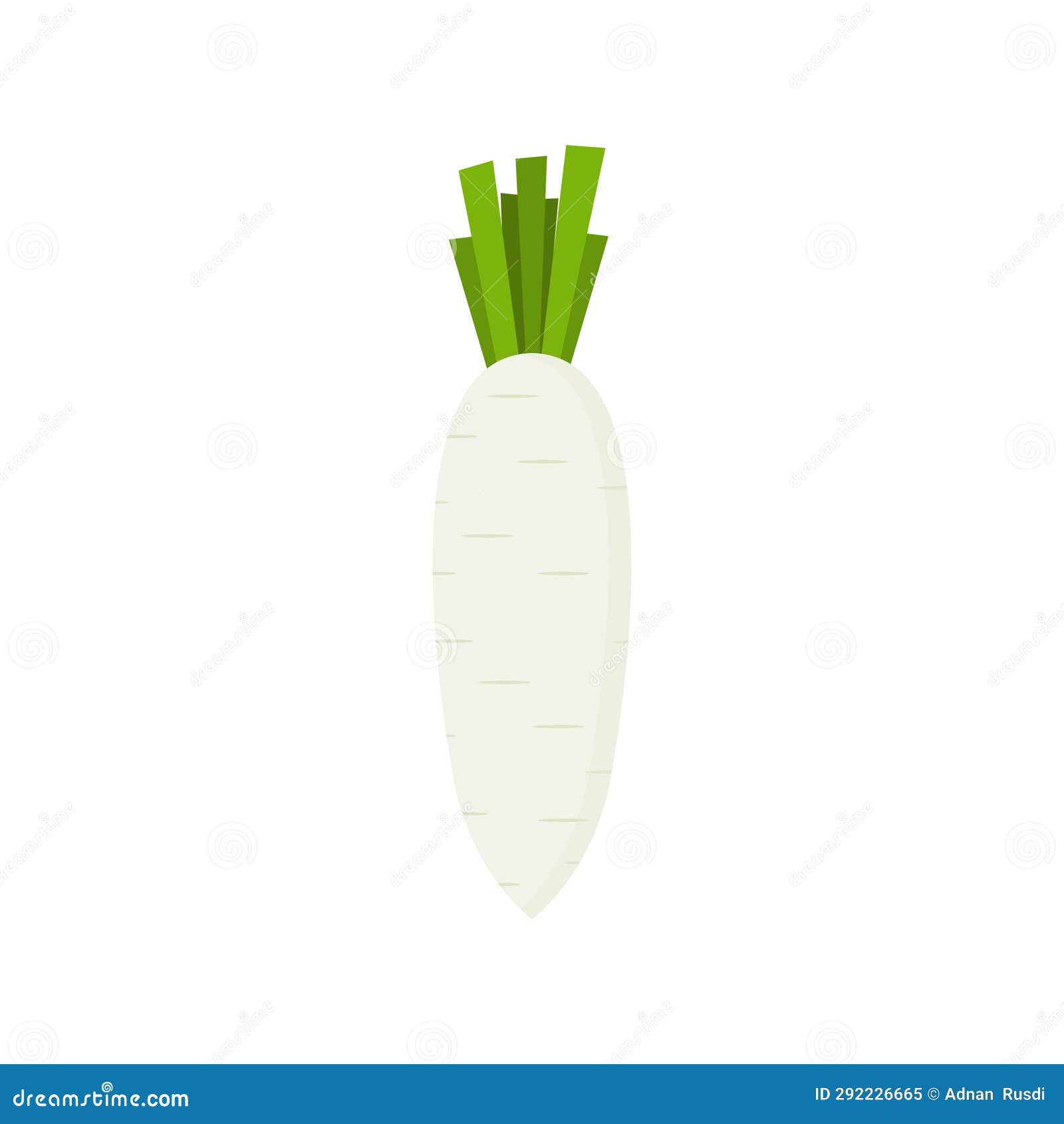 White Radish Flat Design Vector Illustration Stock Illustration ...