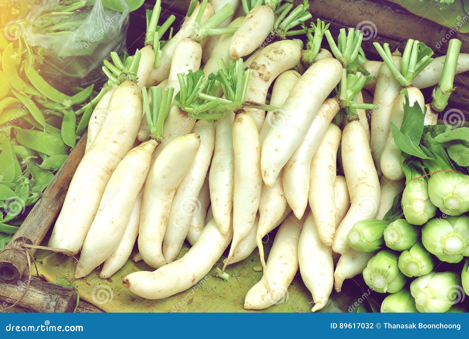 White Radish Root at the Street Market Stock Photo - Image of food ...