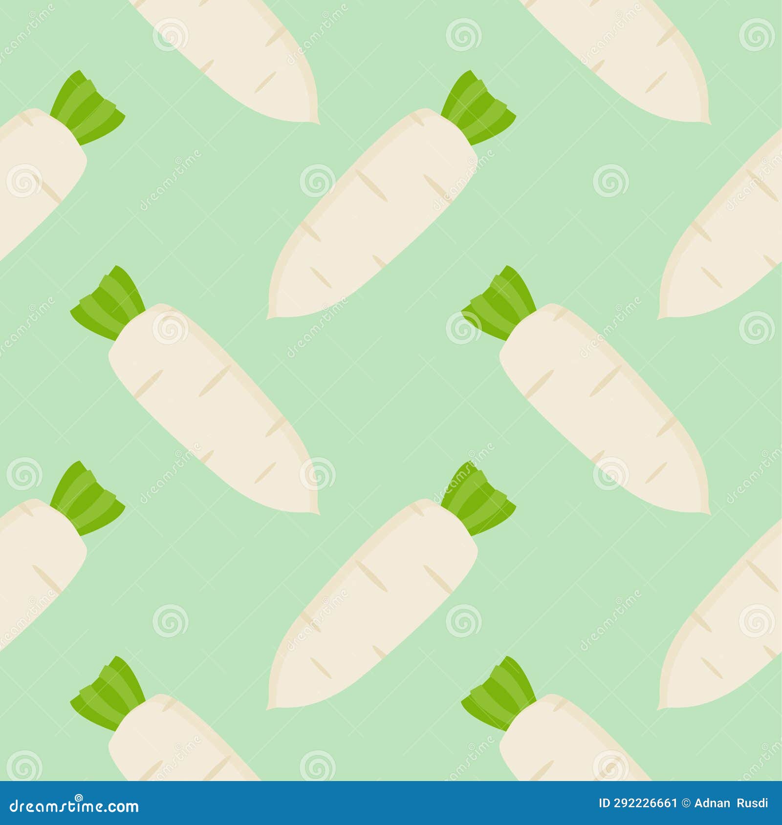 White Radish Seamless Pattern Vector Illustration Stock Illustration ...
