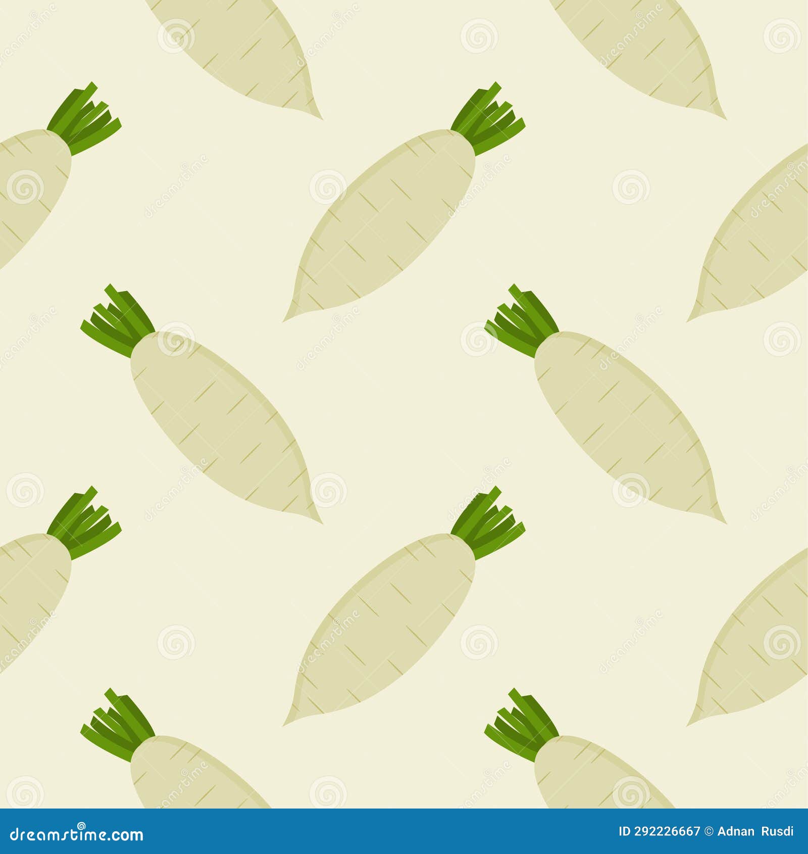 White Radish Seamless Pattern Vector Illustration Stock Illustration ...
