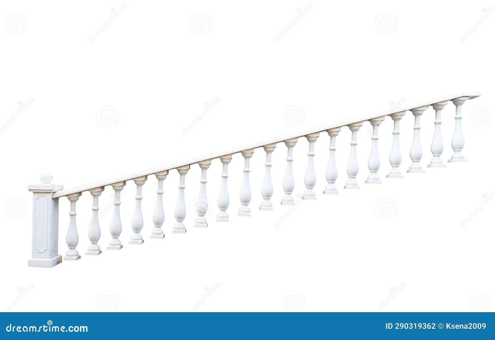 White railing isolated stock photo. Image of wall, banister - 290319362