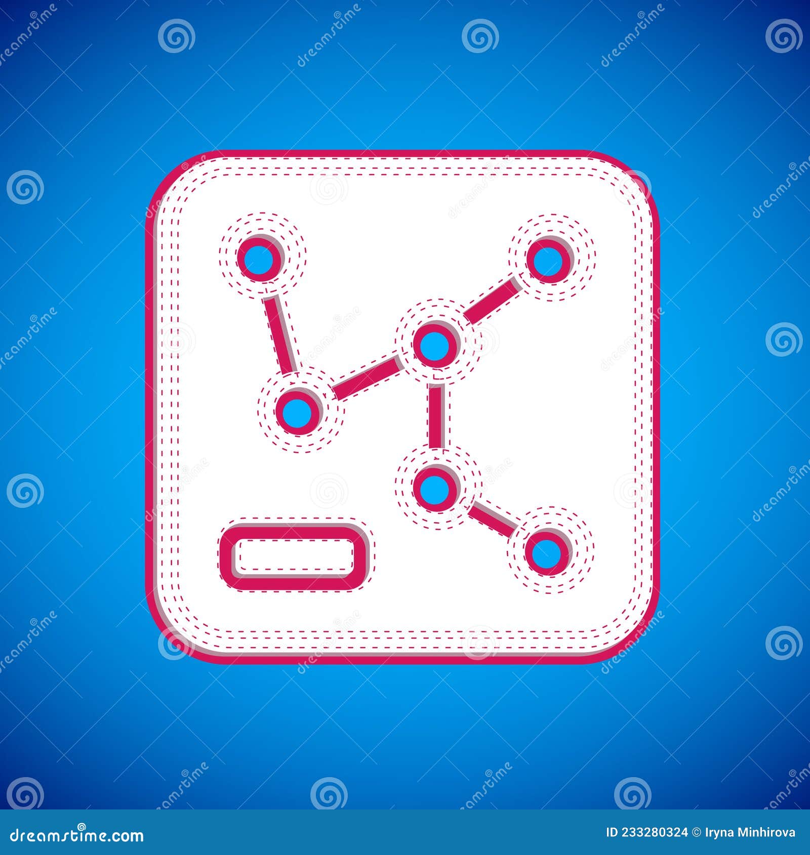 White Railway Map Icon Isolated on Blue Background. Vector Stock Vector ...