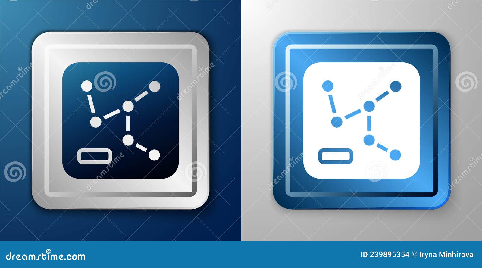 White Railway Map Icon Isolated on Blue and Grey Background. Silver and ...