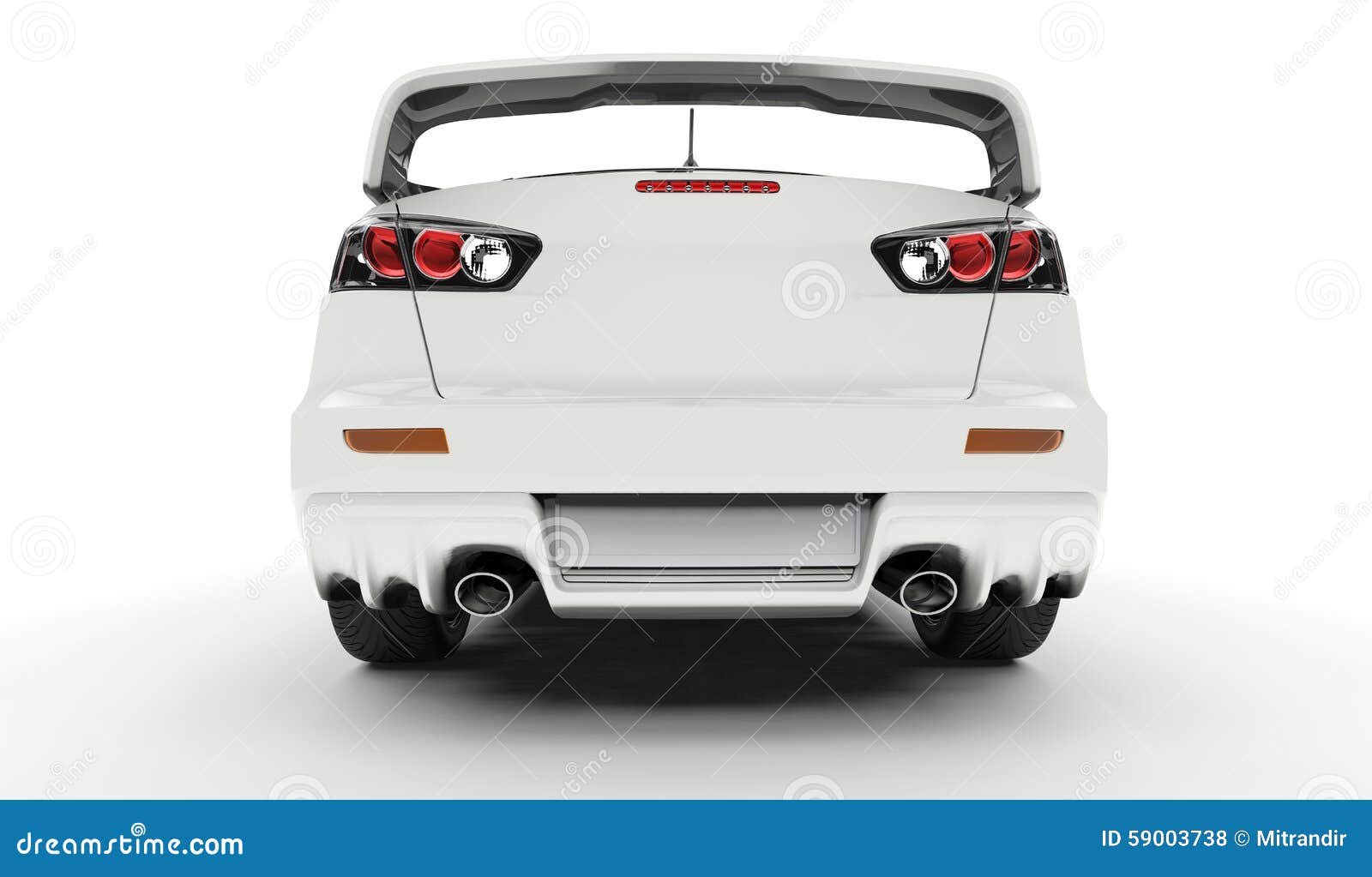 White Rally Car - Rear View Stock Photo - Image of acceleration, power ...