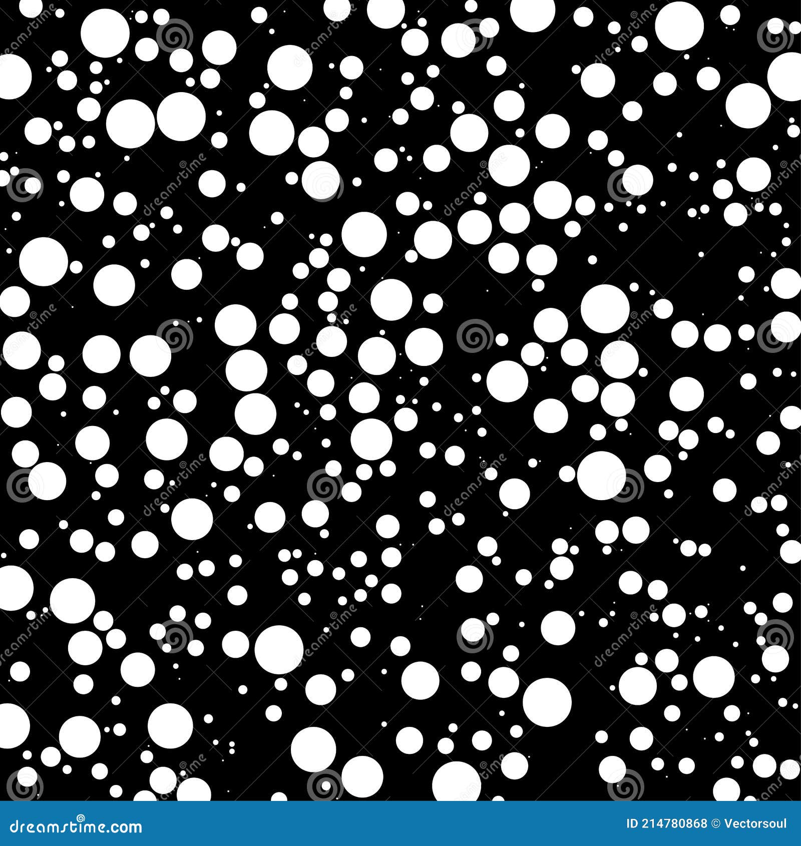 White Random Dots, Circles Over Black Backdrop. Dotted Vector Element ...