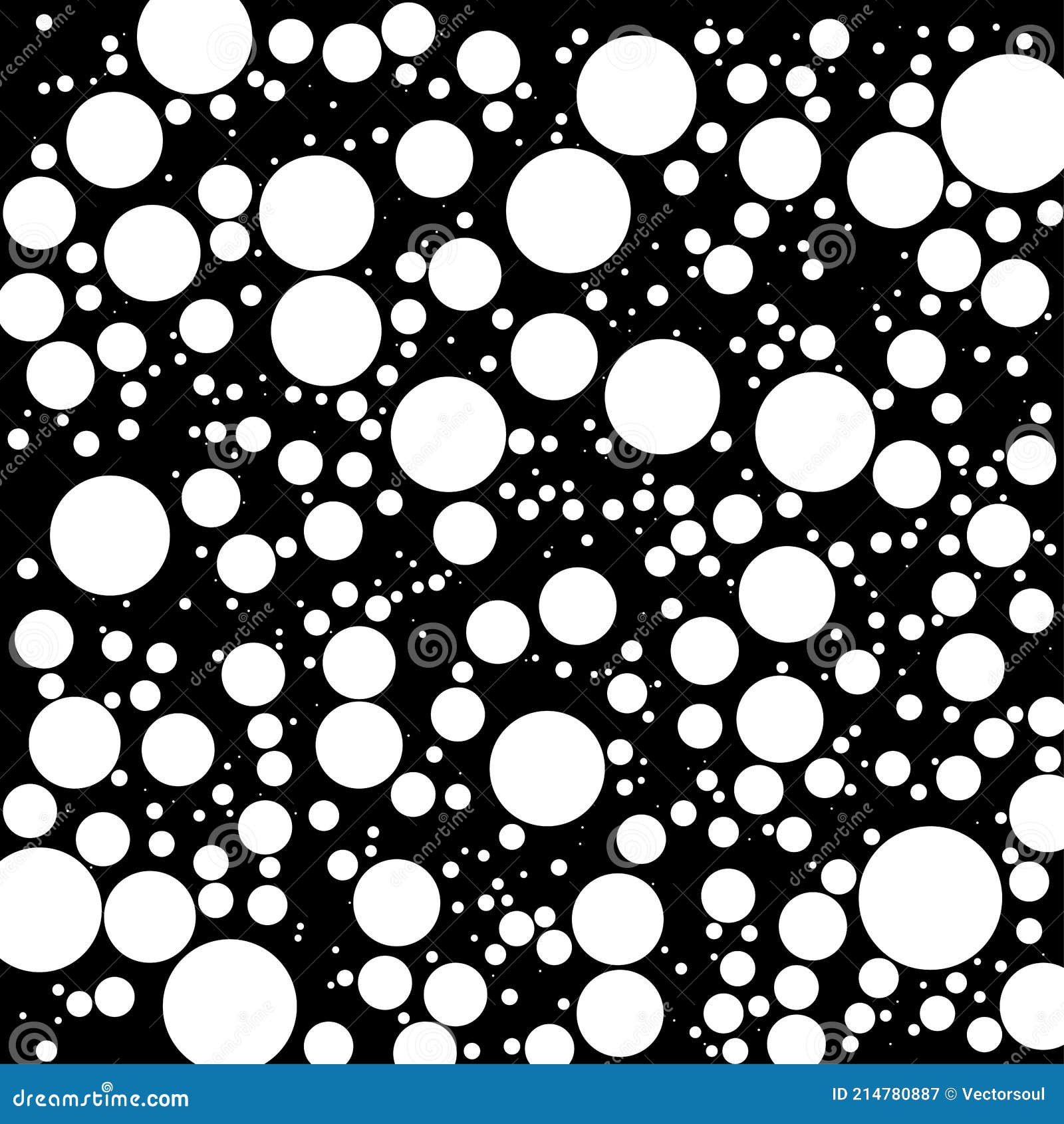 White Random Dots, Circles Over Black Backdrop. Dotted Vector Element ...
