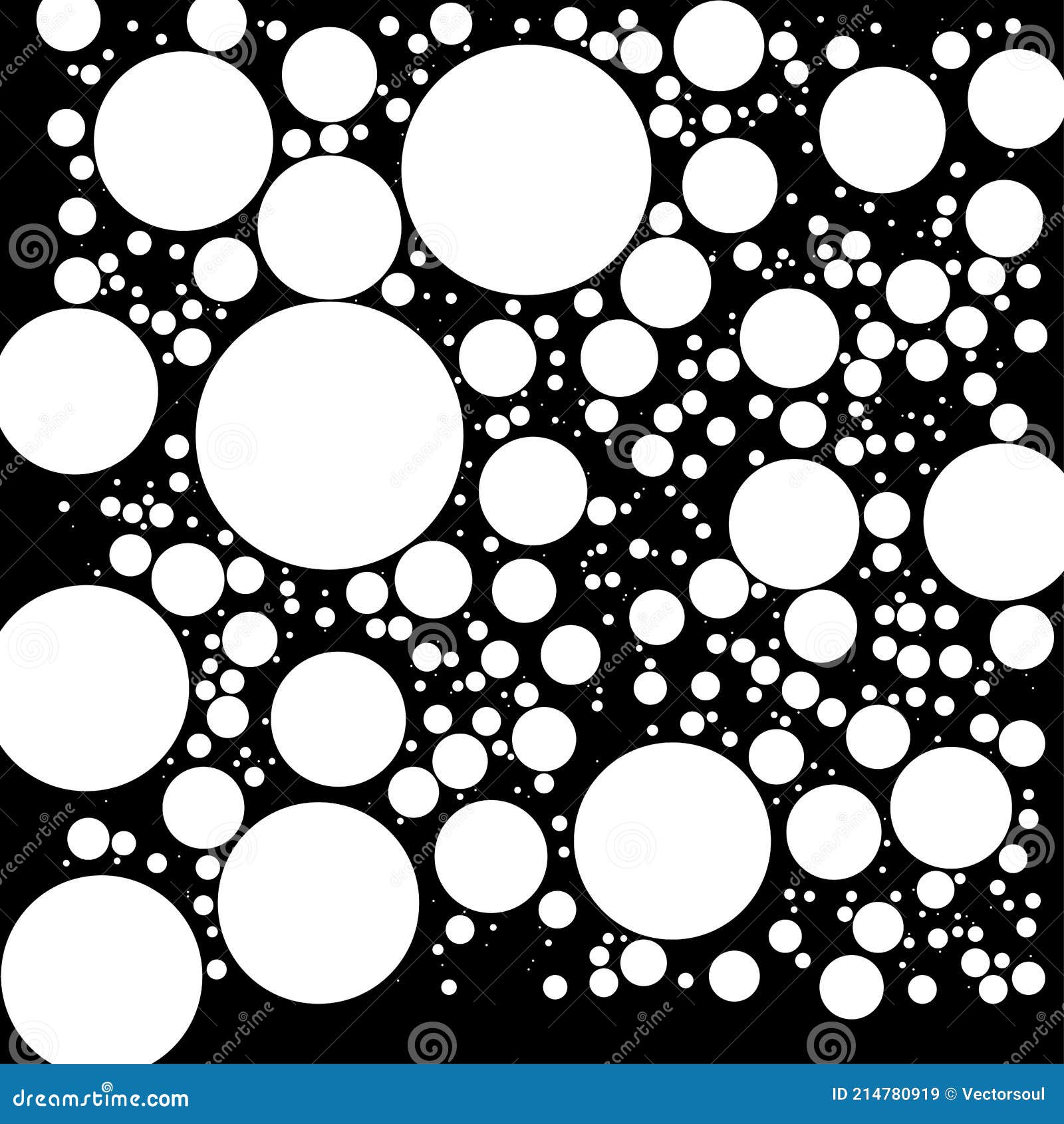 White Random Dots, Circles Over Black Backdrop. Dotted Vector Element ...
