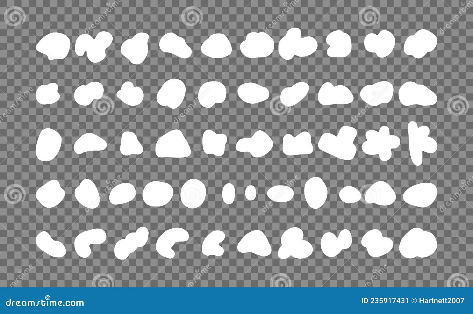 White Random Shapes Set. Organic Abstract Splodge Elements Monochrome ...