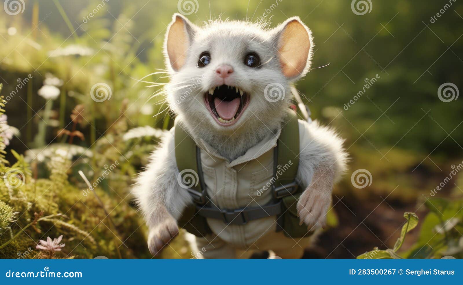 A White Rat with a Backpack on it S Back. Generative AI Image. Stock ...