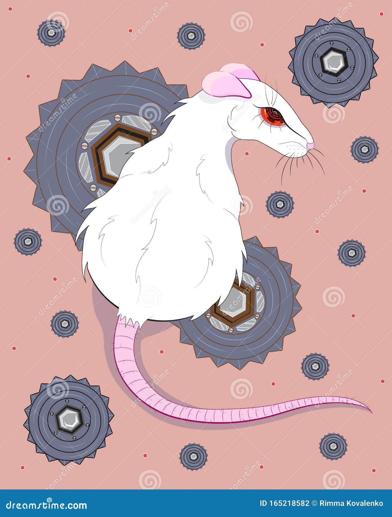 White Rat Cyborg stock vector. Illustration of animal - 165218582