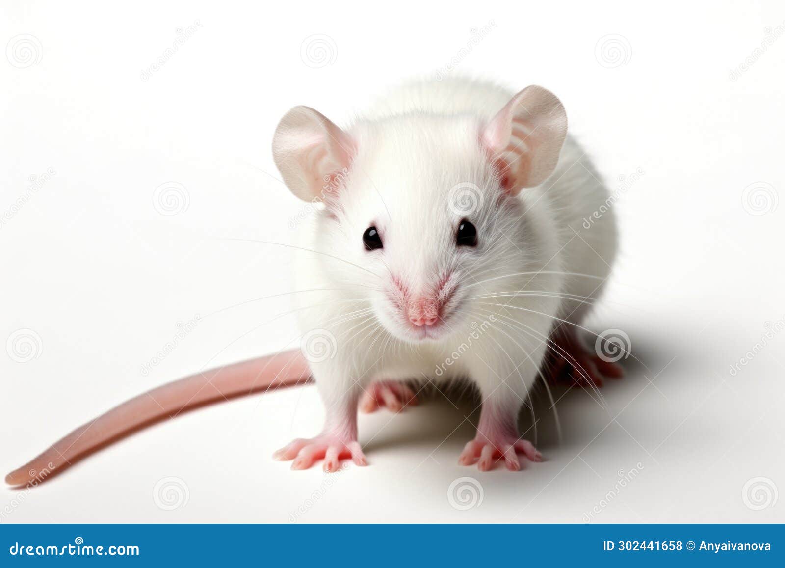 A White Rat Sitting on Top of a White Surface, Laboratory Animal ...