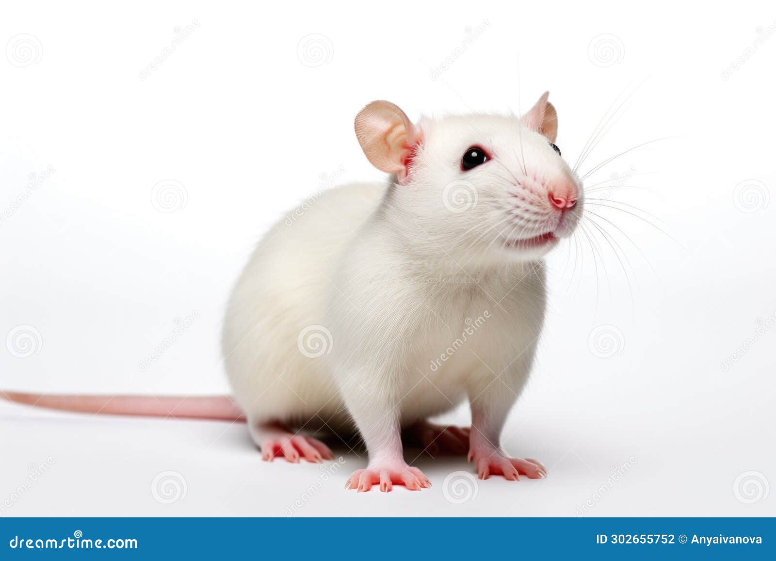 A White Rat Sitting on Top of a White Surface, Laboratory Animal ...
