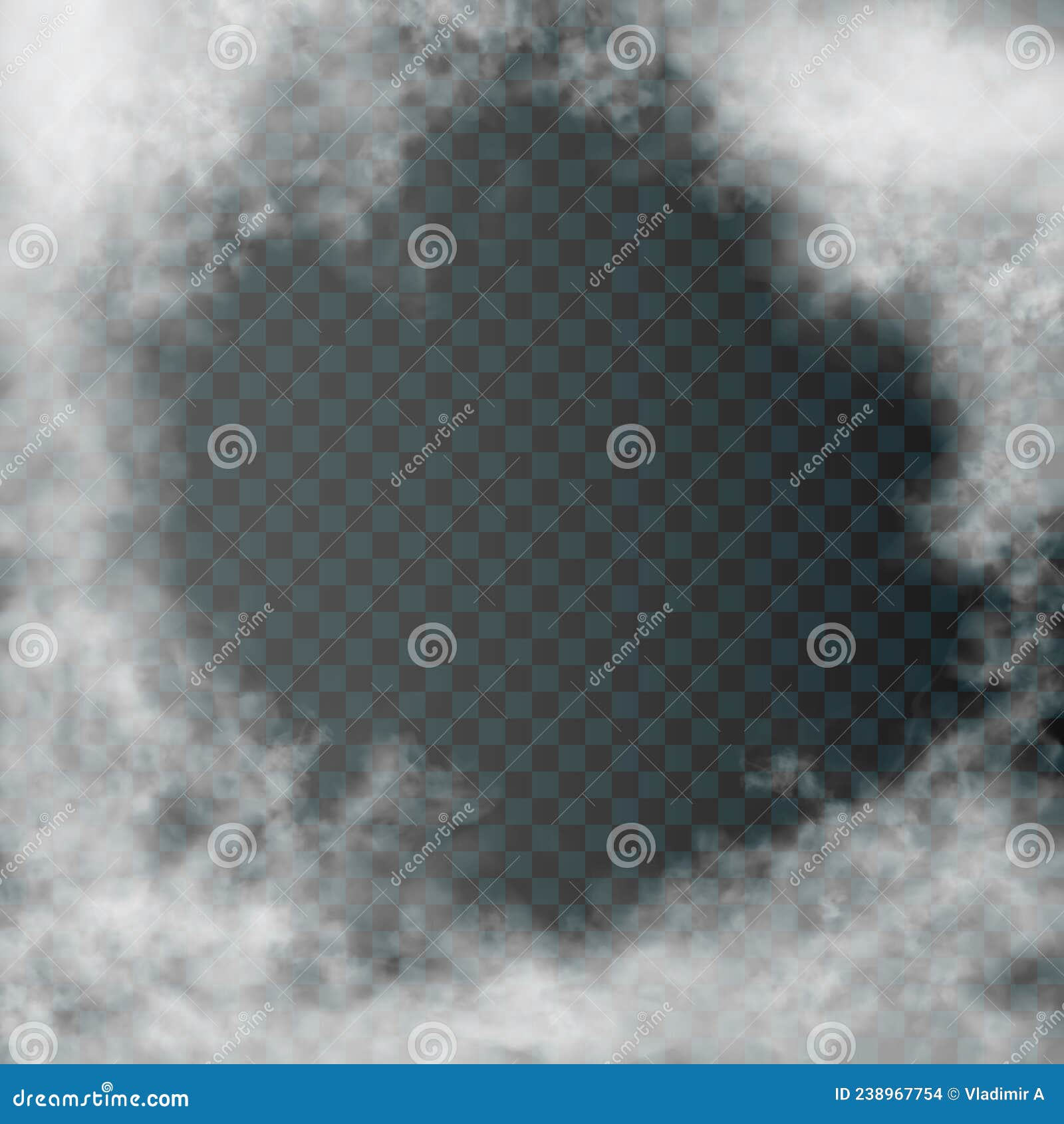 White Realistic Clouds Around the Square Frame with Empty Space for ...