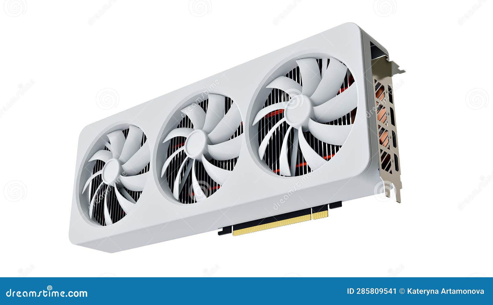 White Realistic Computer Graphic Video Card. Isolated on White ...