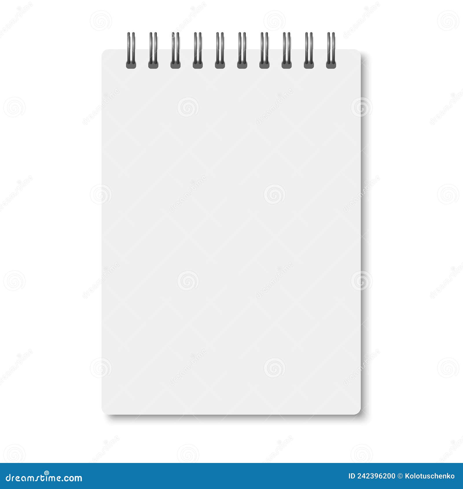 White Realistic A6 Notebook Opened with Shadows Stock Vector ...