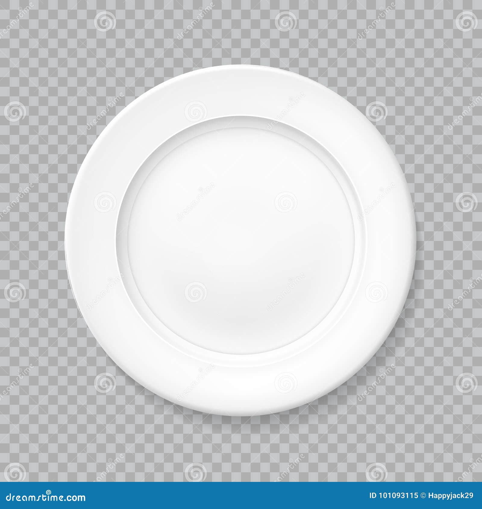 Realistic Plate, Cutlery Vector. Table Setting With White Plate, Fork ...