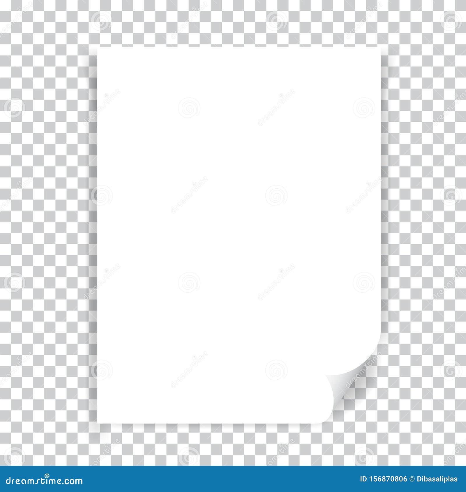 White Realistic Sheet of Paper on a Transparent Background . Stock ...