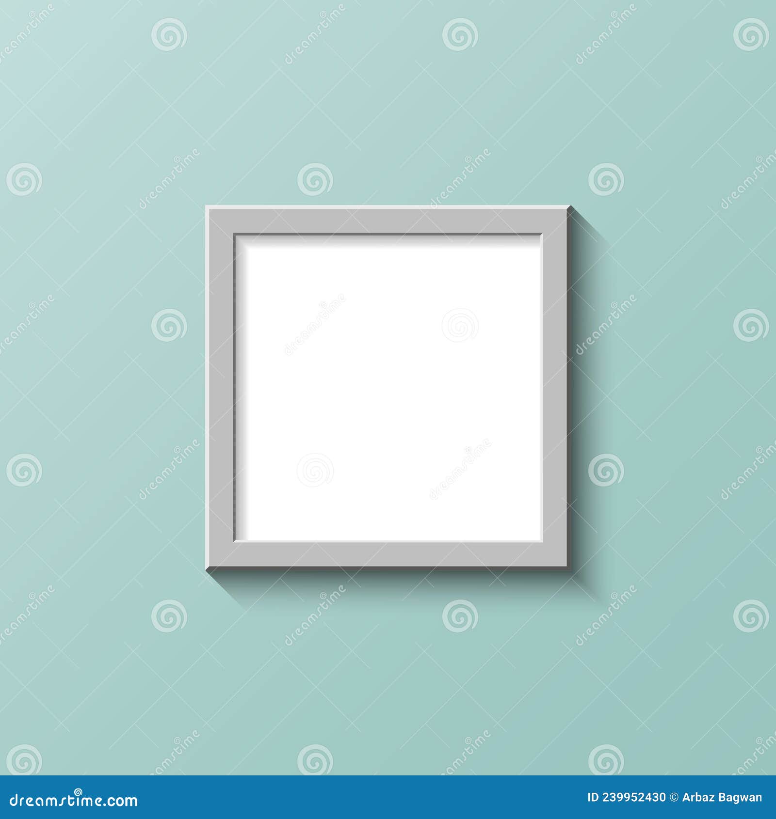 White Realistic Square Frame on Wall Stock Vector - Illustration of ...