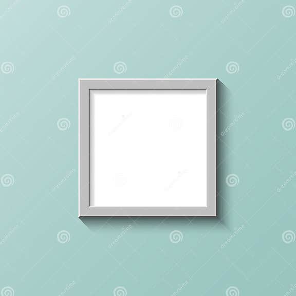 White Realistic Square Frame on Wall Stock Vector - Illustration of ...