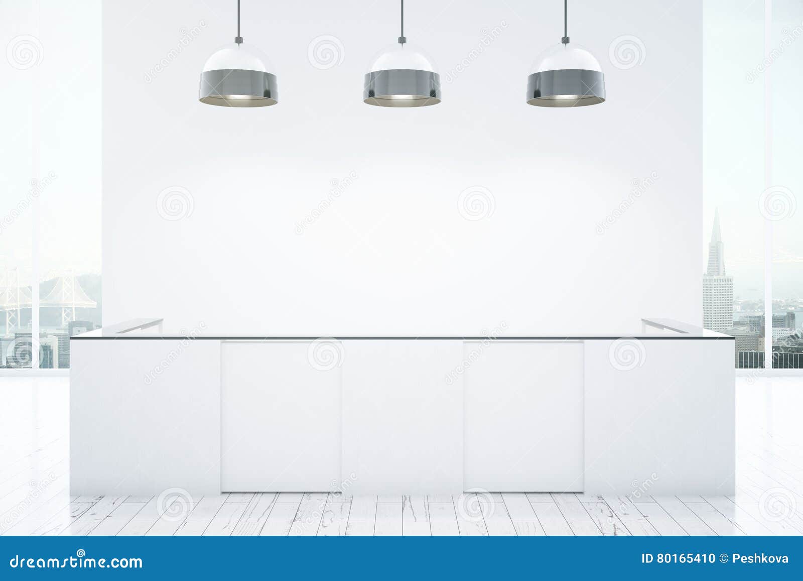White Reception And Glass Office, Toned Royalty-Free Stock Photo ...