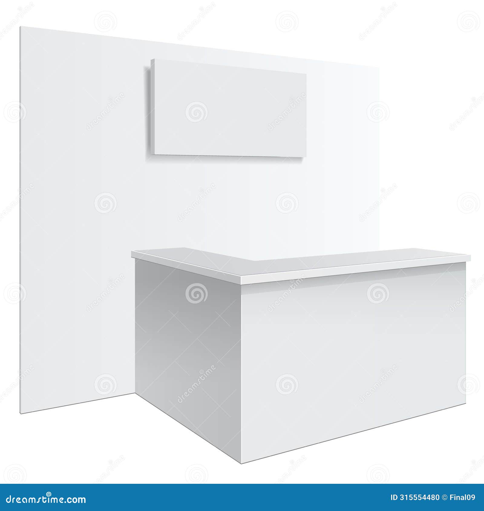 White Reception Or Information Desk. Vector Illustration ...