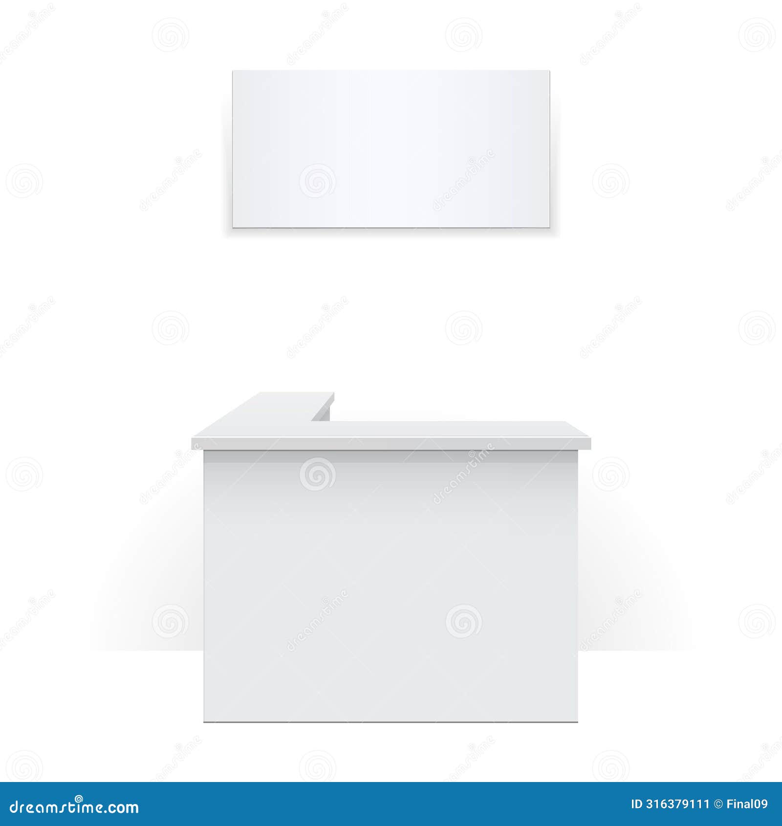White Reception Or Information Desk. Cartoon Vector | CartoonDealer.com ...