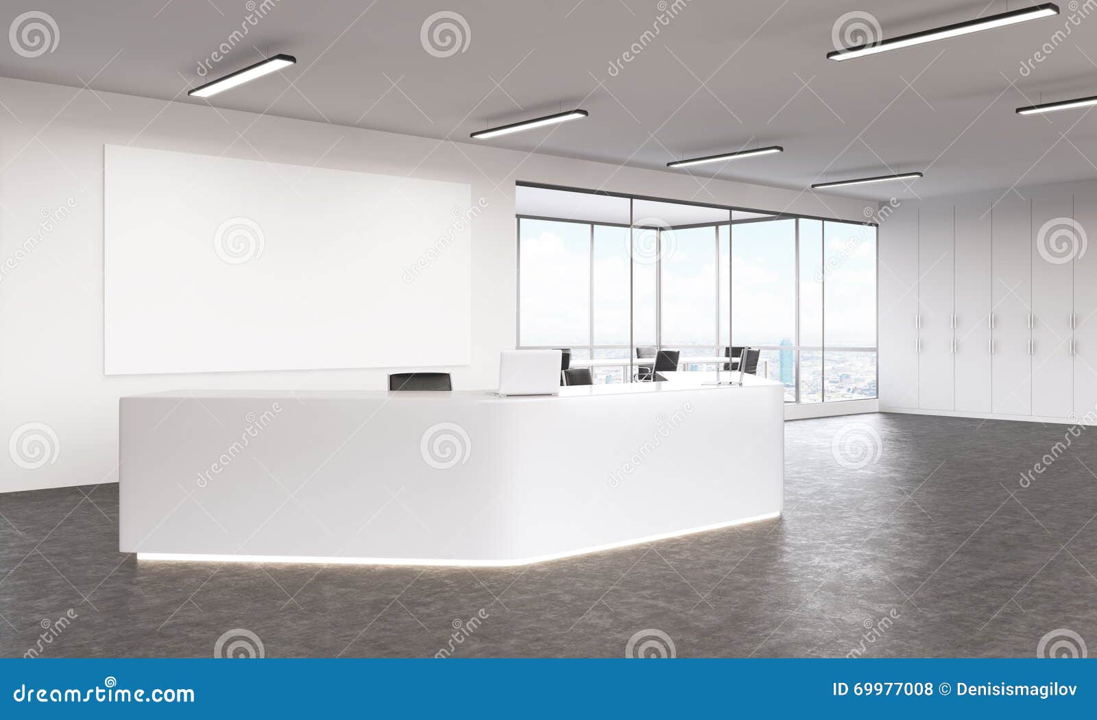 White reception stock illustration. Illustration of billboard - 69977008