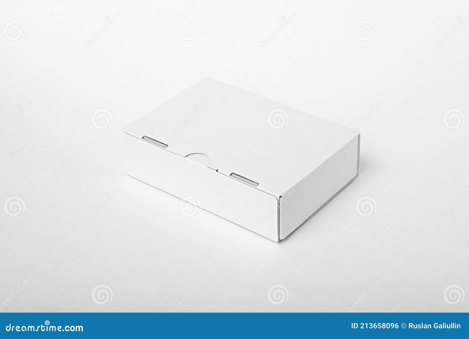 White Rectangle Box Template on White Background, Mock Up Stock Photo ...