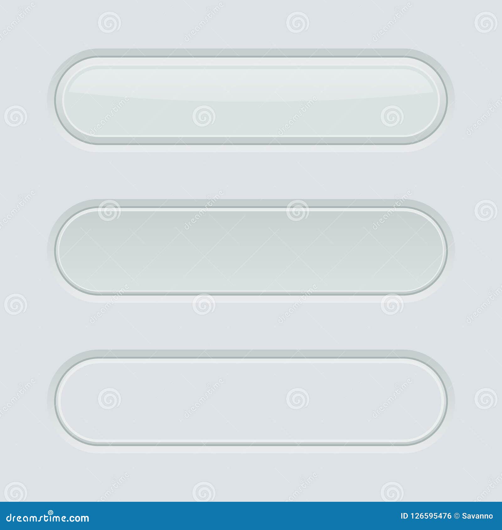 White Rectangle Buttons. Normal and Pushed Stock Vector - Illustration ...