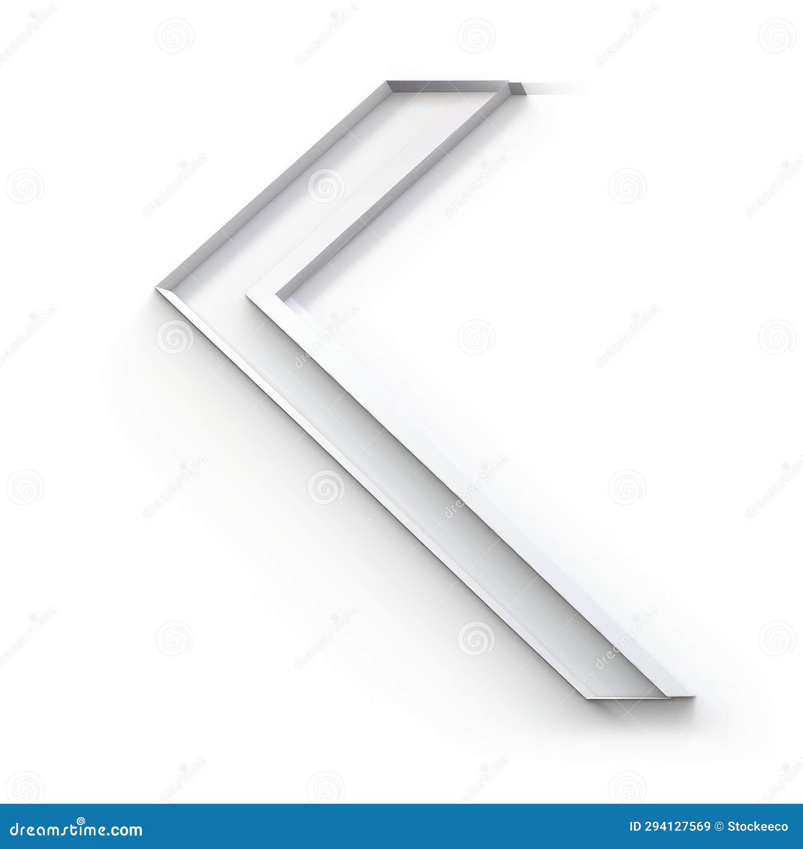 White Rectangle Corner Design Element with Thin Steel Forms Stock ...