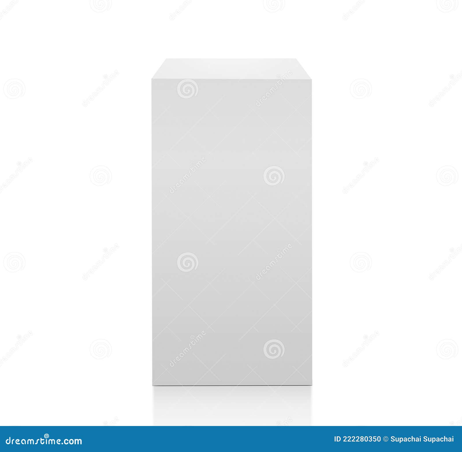 White Rectangle Empty Pedestal Isolated on White Background. 3D Render ...