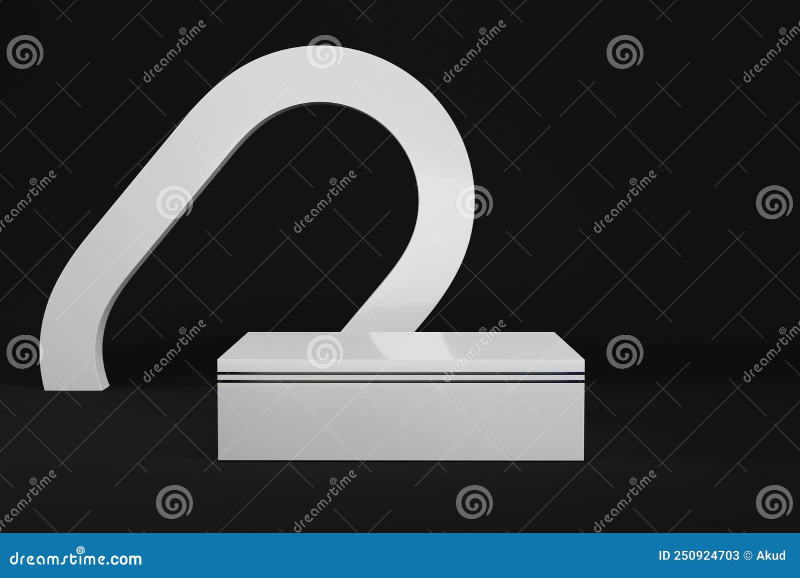 White Rectangle Pedestal with Abstract Geometric Shape for Product ...