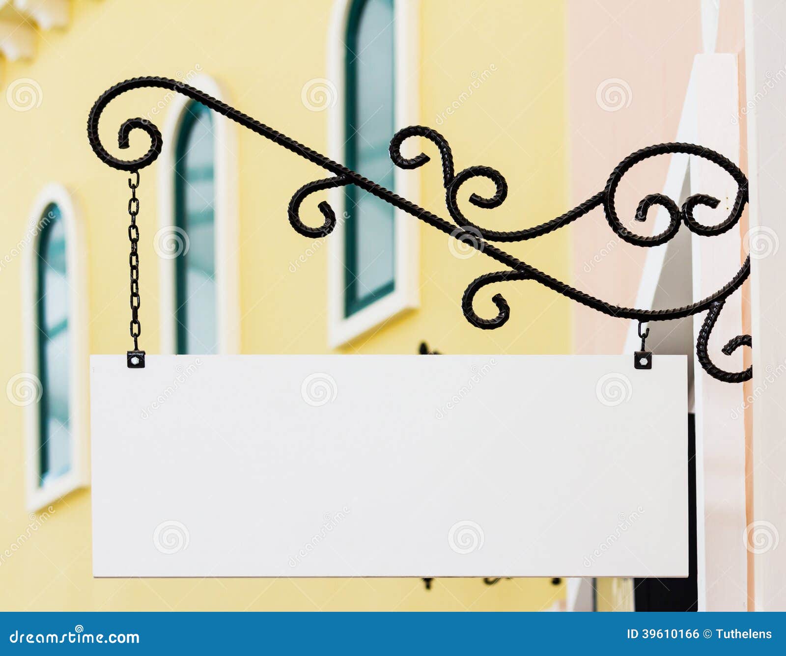 White rectangle shop sign stock photo. Image of ornate - 39610166