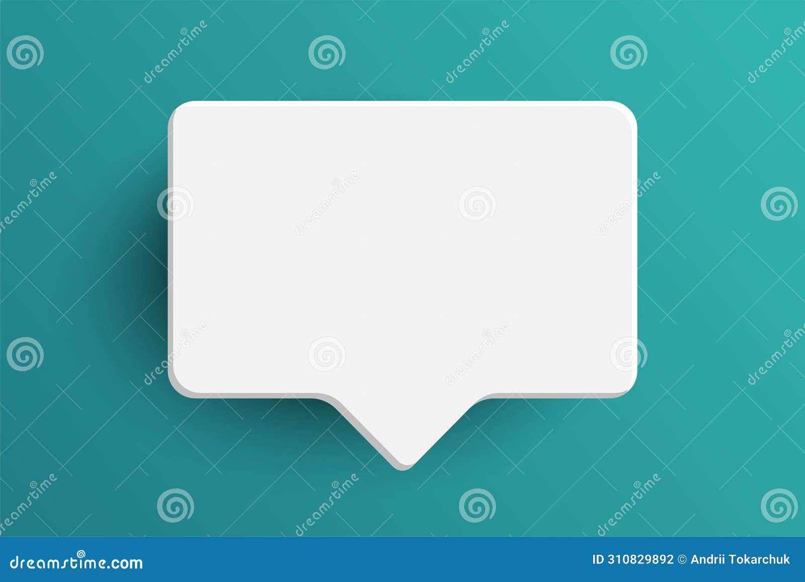 White Rectangle Speech Bubble on Green Background Stock Vector ...