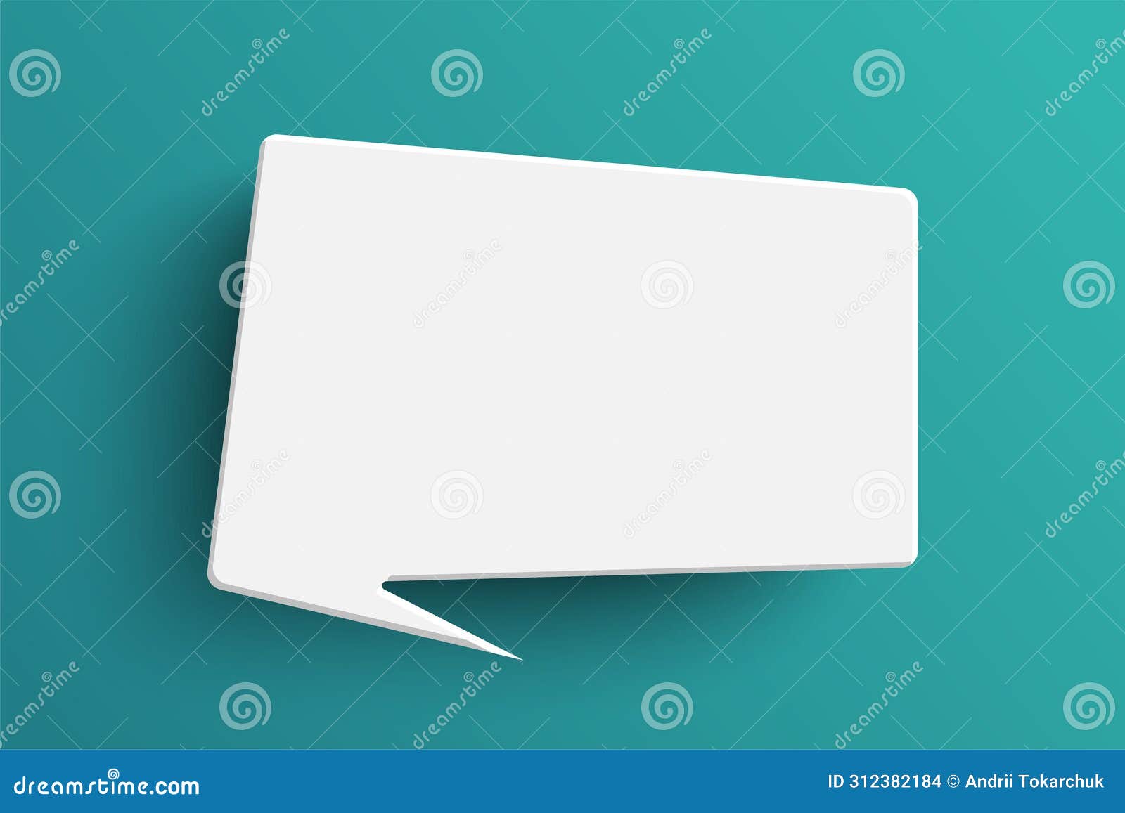 White Rectangle Speech Bubble on Green Background Stock Vector ...