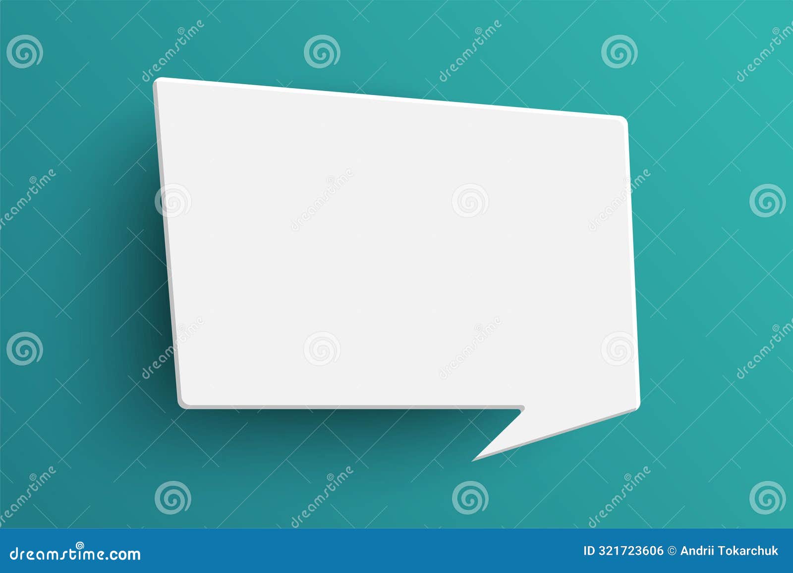 White Rectangle Speech Bubble on Green Background Stock Vector ...