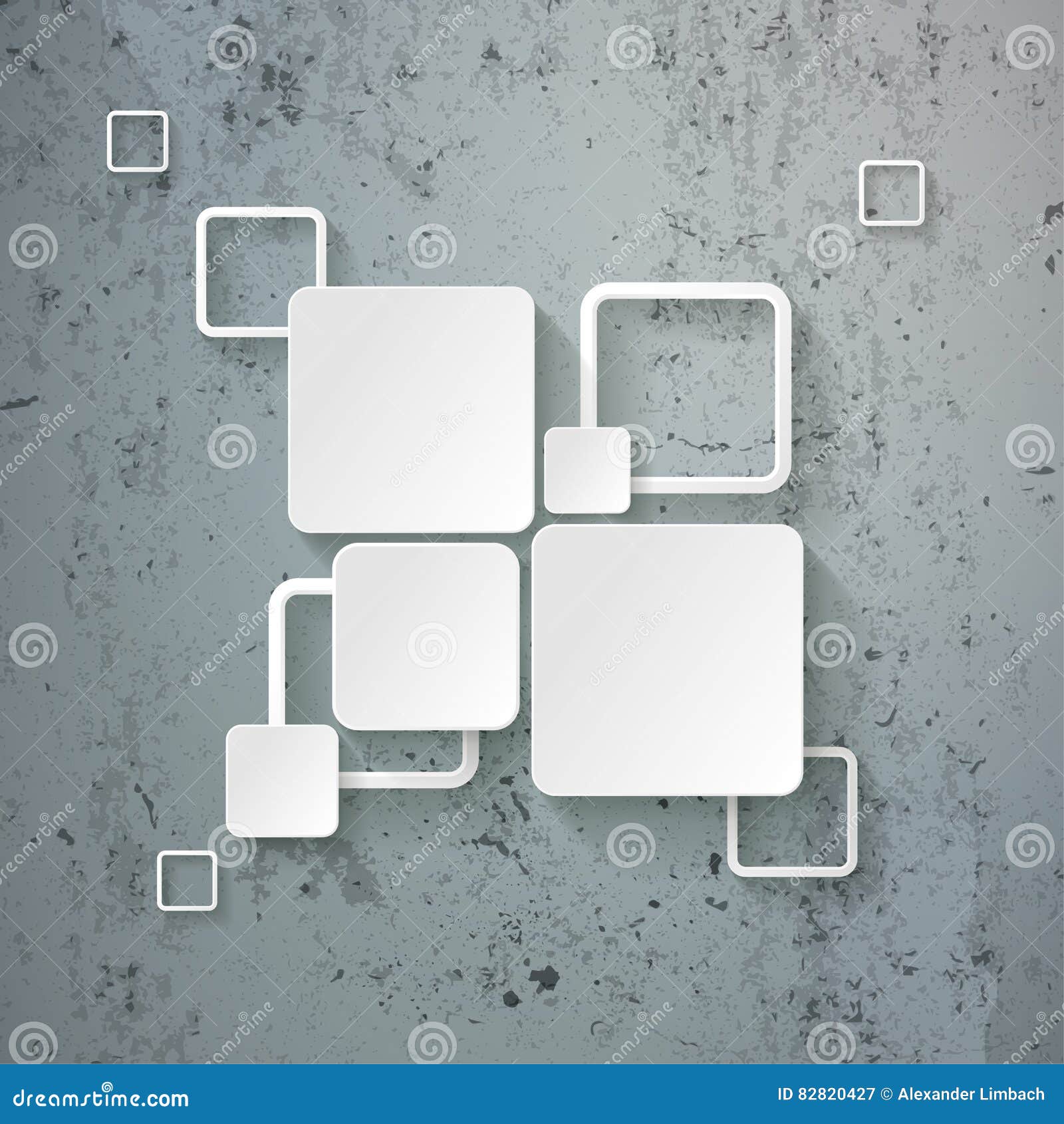 White Rectangle Squares Template Design Concrete Stock Vector ...