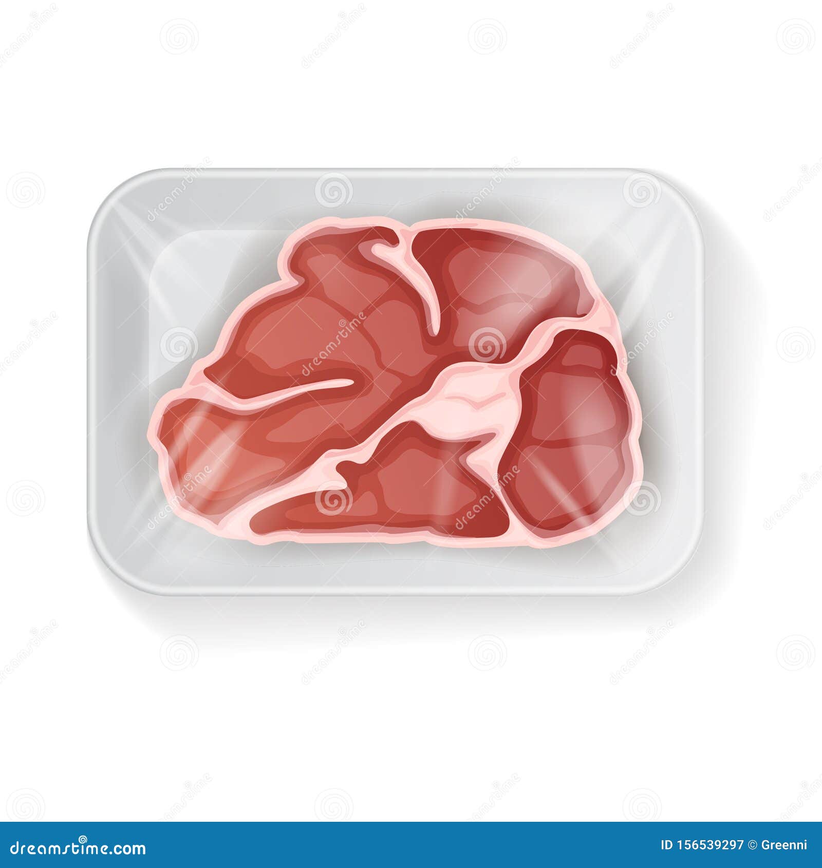 White Rectangle Styrofoam Plastic Food Tray Container With Steak ...