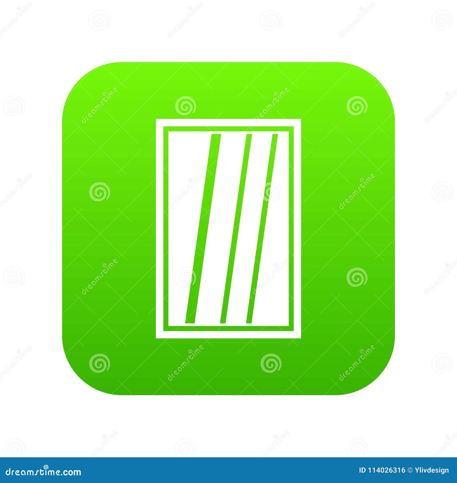White Rectangle Window Icon Digital Green Stock Vector - Illustration ...