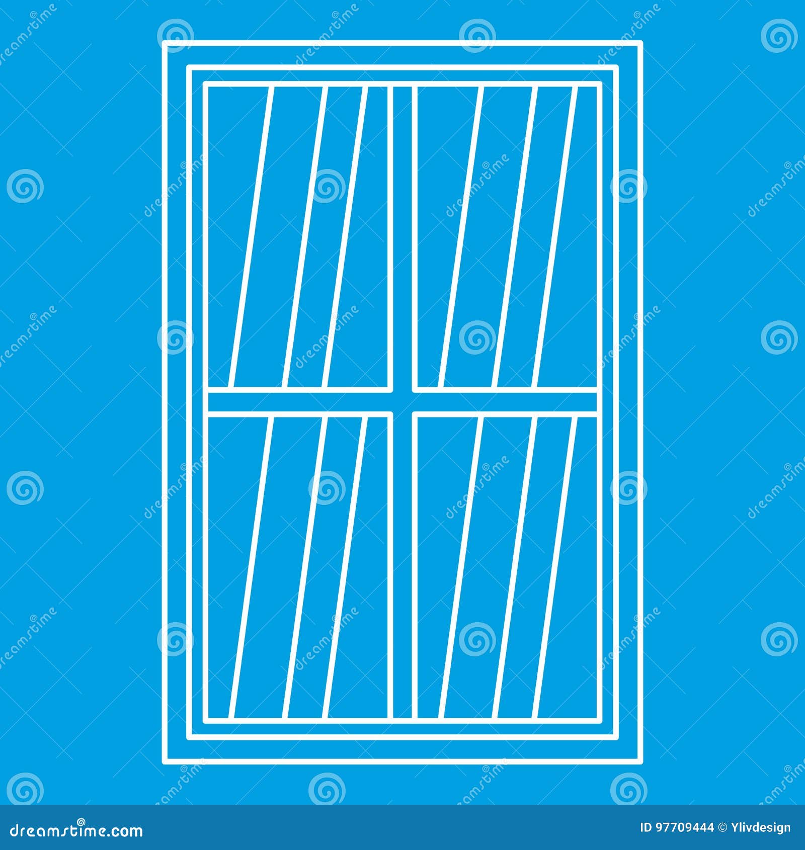 White Rectangle Window Icon Outline Stock Vector - Illustration of ...