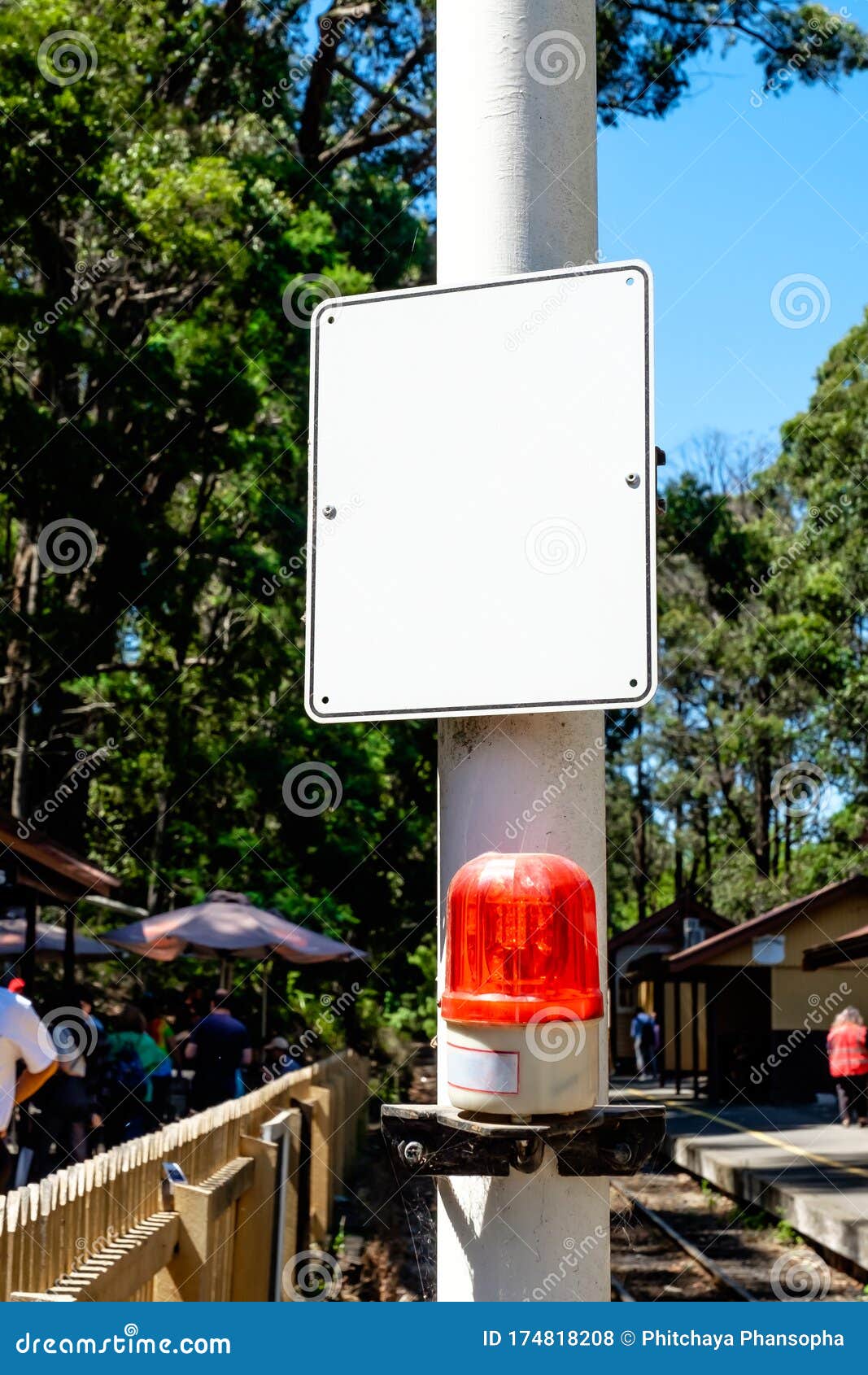 A White Rectangula Sign Template with a Red Siren Editorial Stock Photo ...