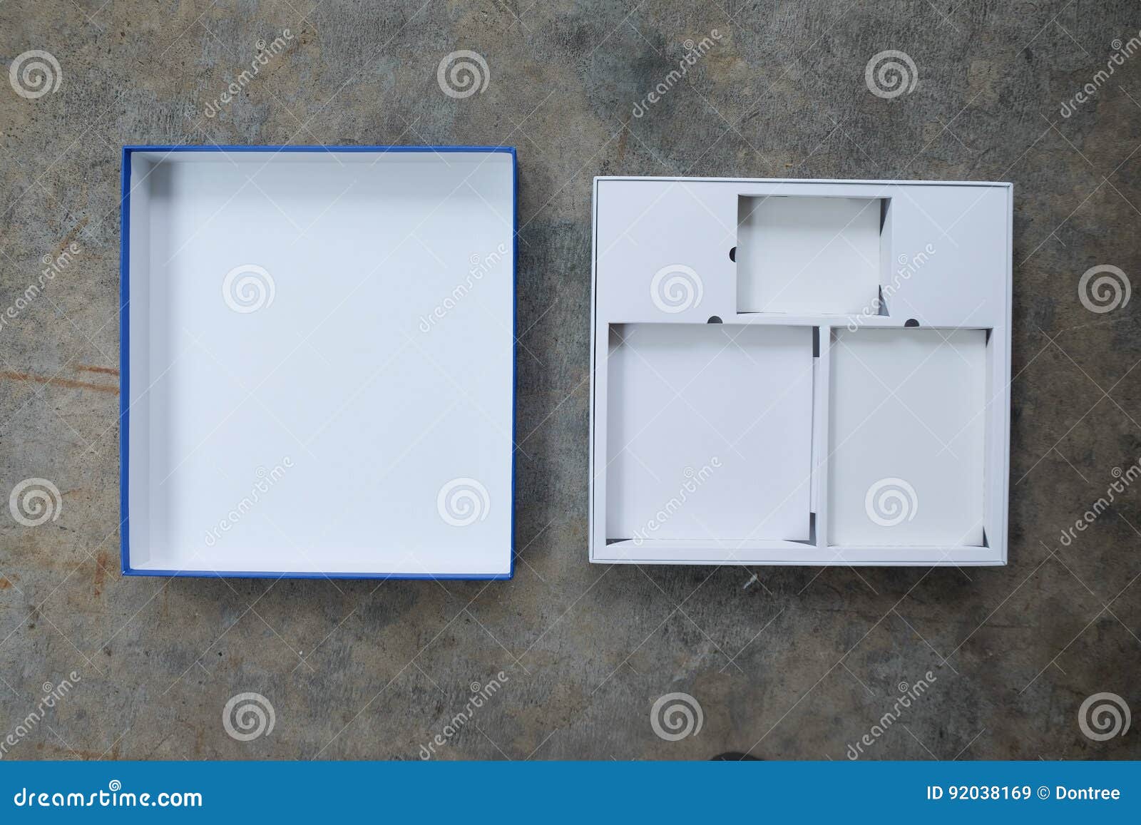 White Rectangular Box with an Opened Attached Lid Stock Image - Image ...