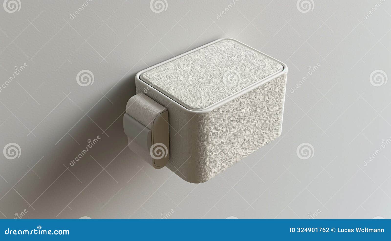 White Rectangular Box with Textured Surface Mounted To Wall Stock Photo ...