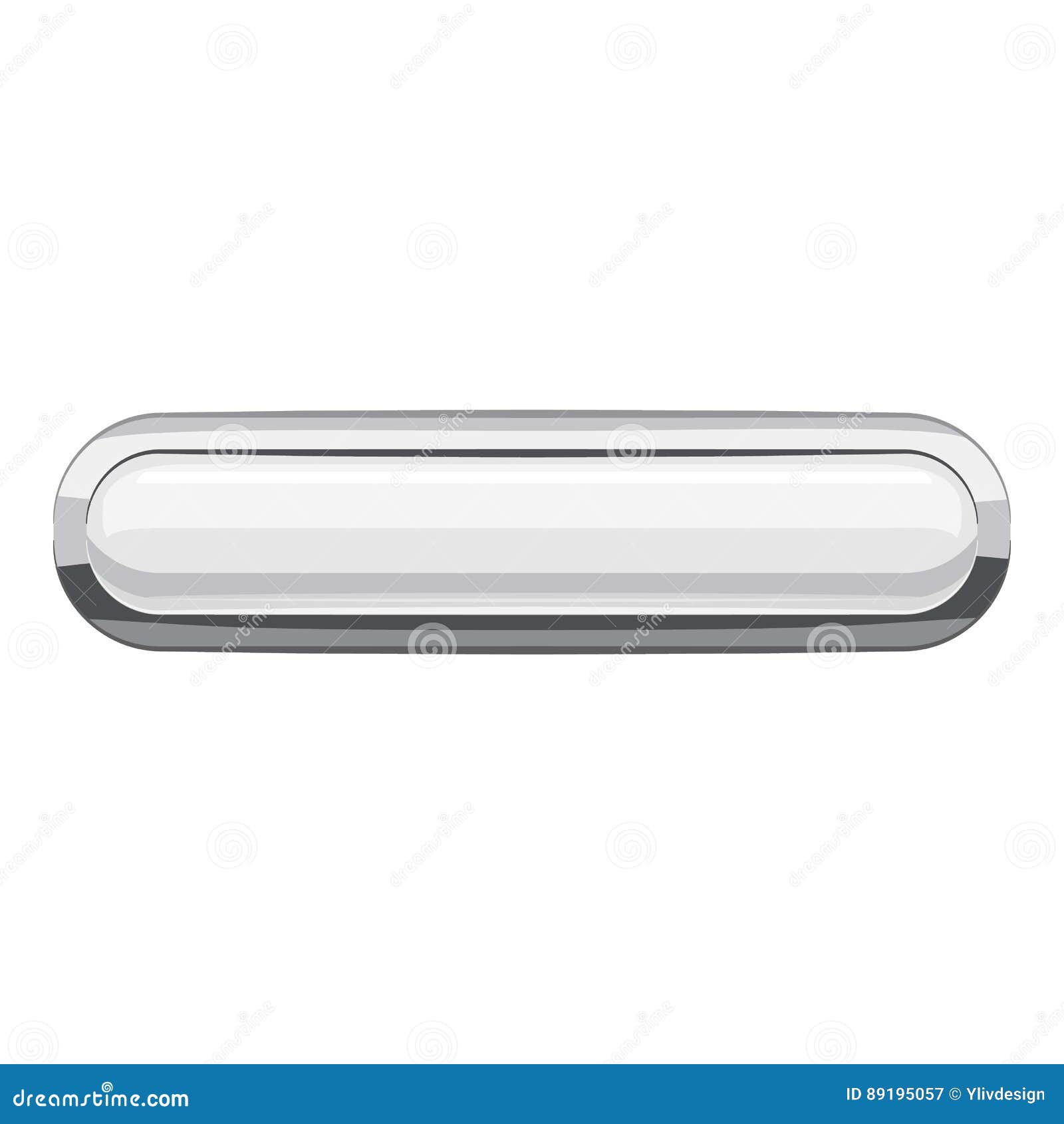 White Rectangular Button Icon, Cartoon Style Stock Vector ...