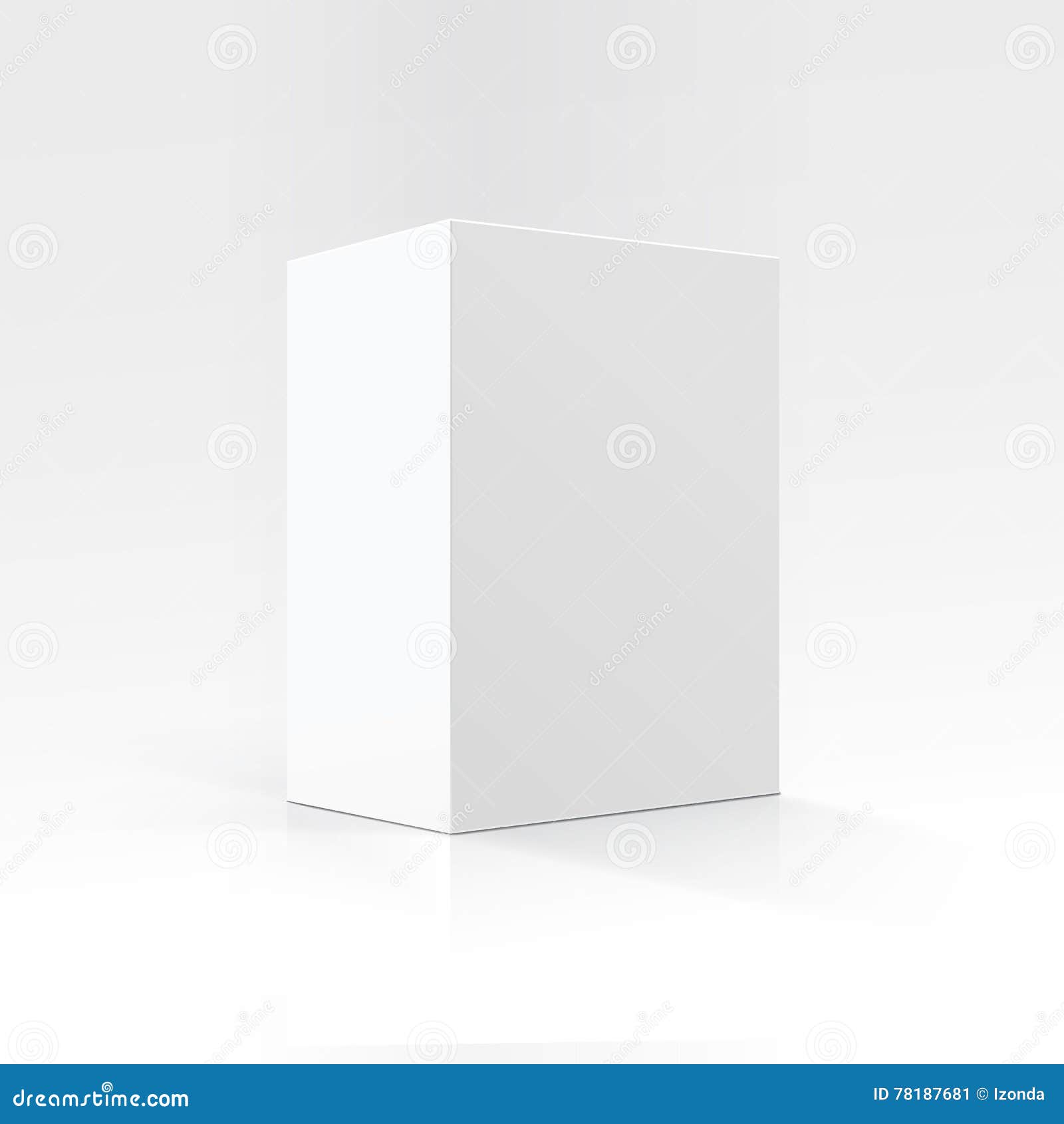 White Rectangular Carton Box in Perspective Stock Vector - Illustration ...