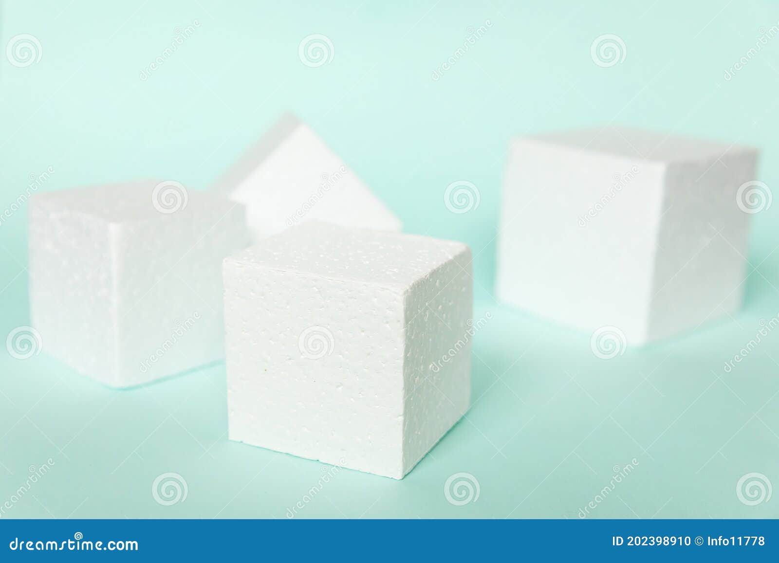 White Rectangular Cube Shapes on Blue Background. Minimal Boxes ...